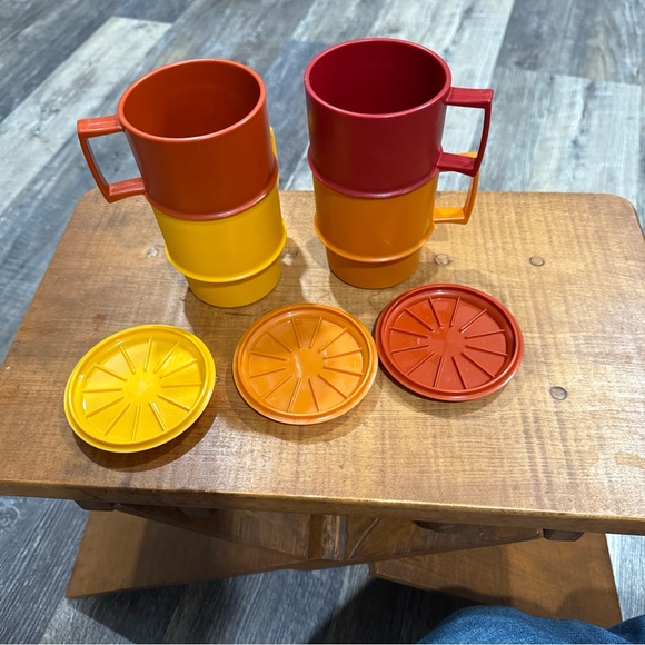 Tupperware | Kitchen | Tupperware Red Orange And Yellow Stackable ...